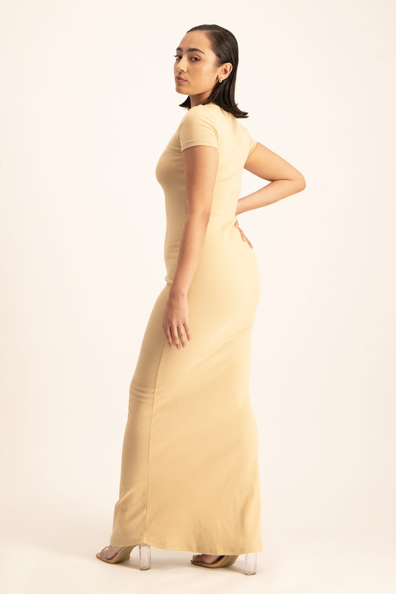 Cap Sleeve Ribb Bodycon Dress – Imprecca