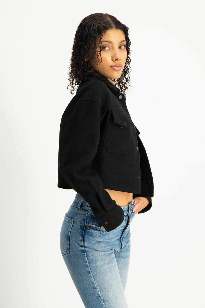 Cropped Melton Shacket – Imprecca